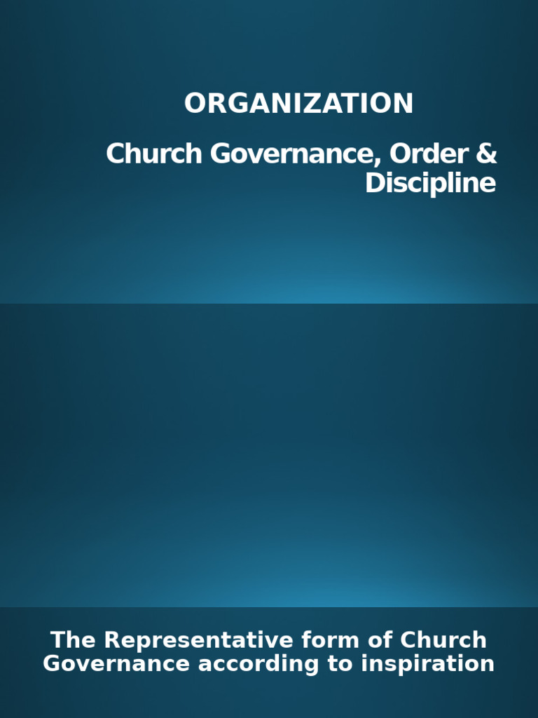 Church Governance, Order & Discipline | PDF | Elder (Christianity) | Laity