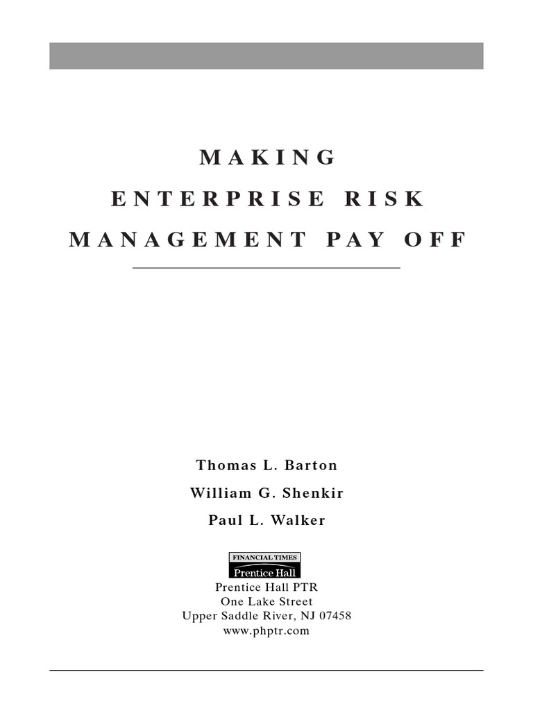 Making Enterprise Risk Management Pay Off (Thomas L. Barton, Et Al ...