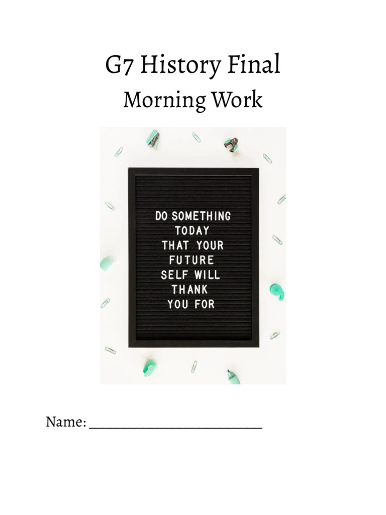 Christopher Waldron - G7 History Final Morning Work | PDF