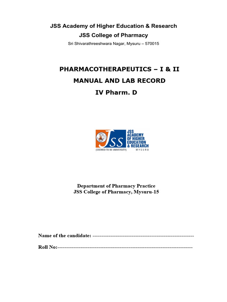 10nos - PT - I & II - IV PharmD Record - Acsah | PDF | Heart Failure ...