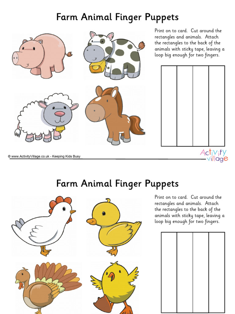 Farm Animal Finger Puppets | PDF
