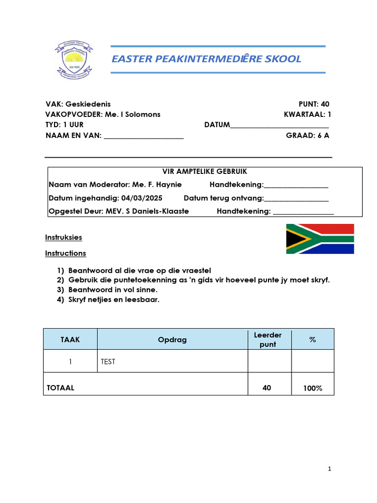 GESK GR 6 Term 1 | PDF