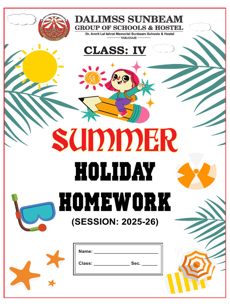 Class - IV Holiday Homework | PDF