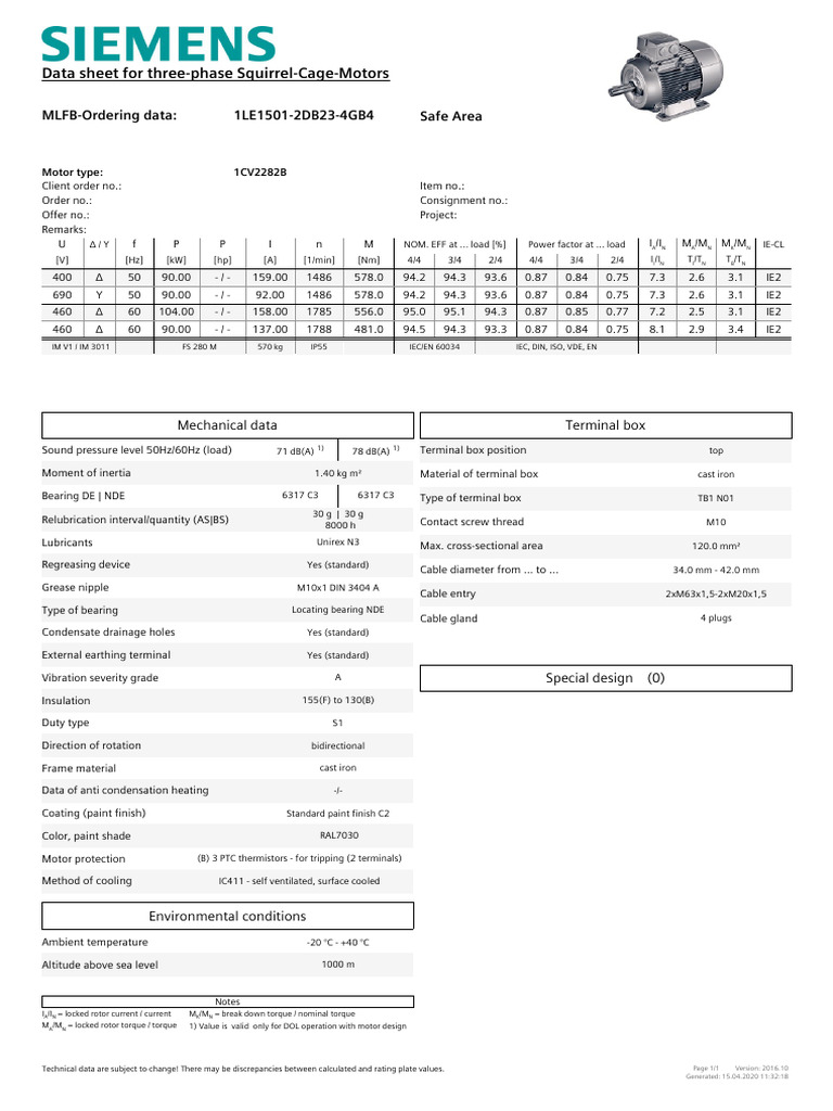 IE2-90 KW - 1LE1501-2DB23-4GB4 | PDF | Mechanical Engineering