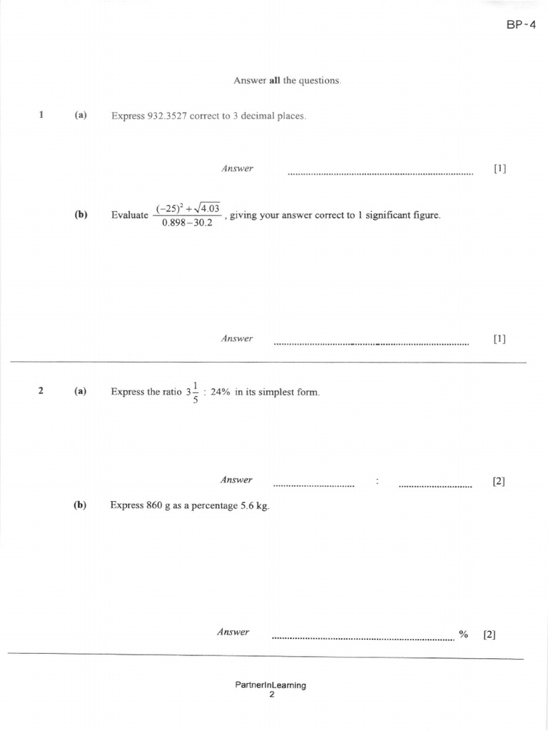 2022 Sec 1 Express Math EOY Ang Mo Kio Secondary With Answer | PDF | Numbers | Mathematics