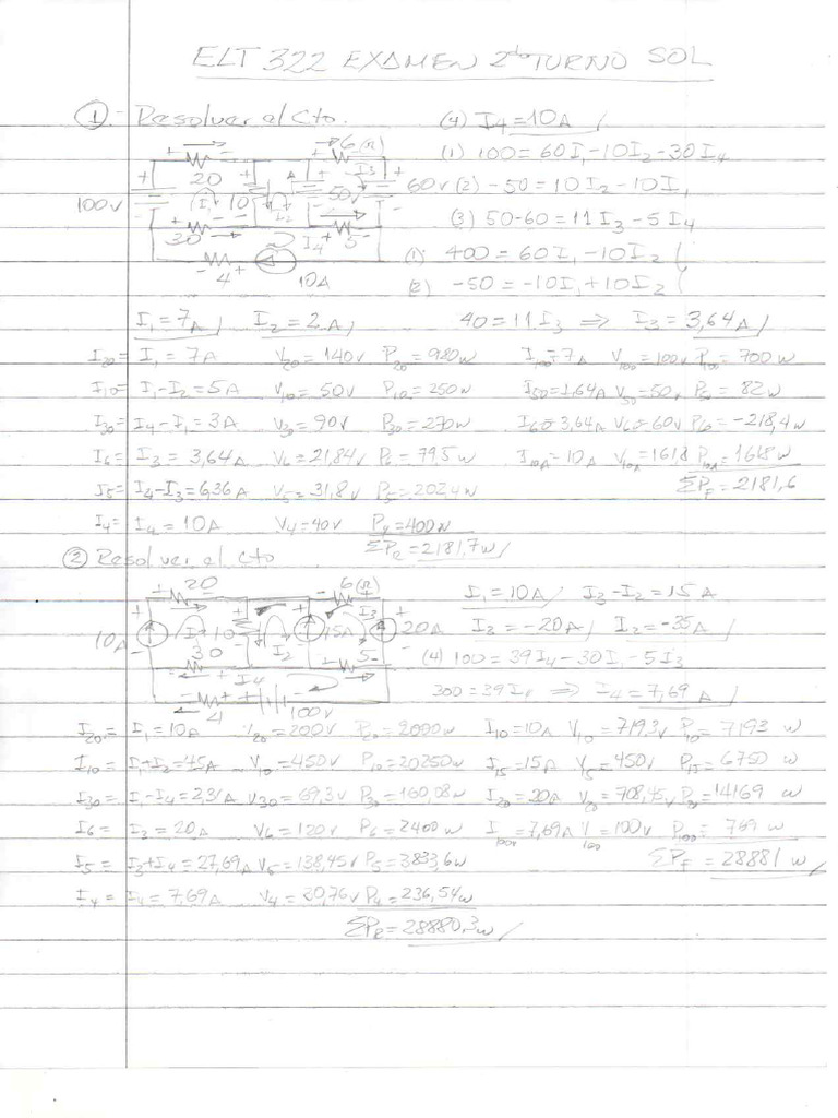Electrotecnia 322 SOL EXAMEN 2do TURNO y Examen Final | PDF