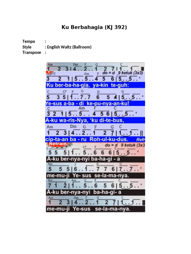 Ku Berbahagia (KJ 392) | PDF