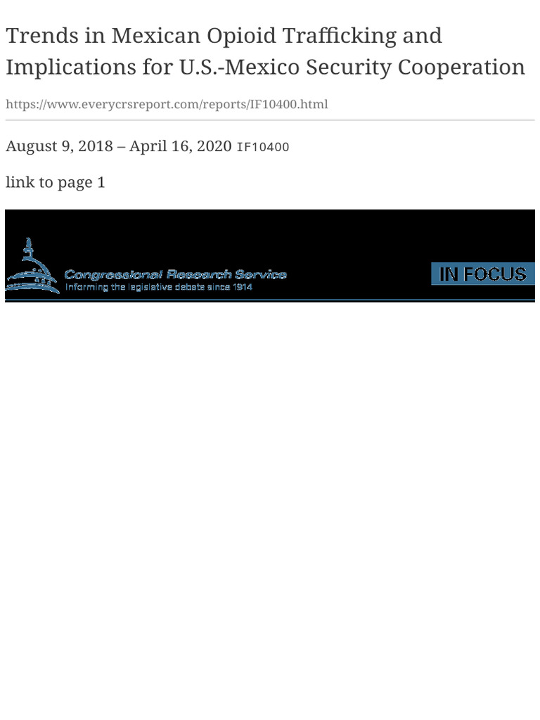 Trends in Mexican Opioid Trafficking and Implications - 2018 | PDF ...
