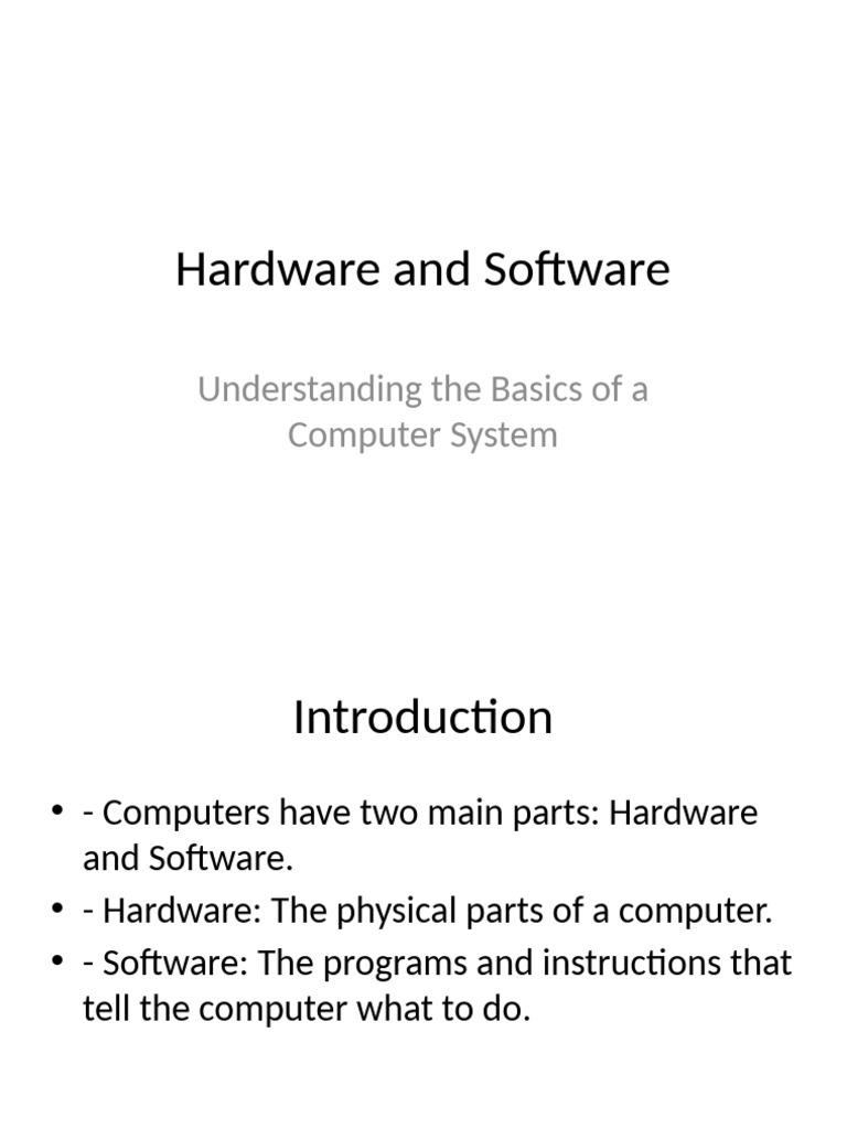 Hardware and Software | PDF
