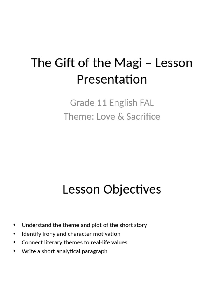 Love and Sacrifice in The Gift of the Magi | PDF