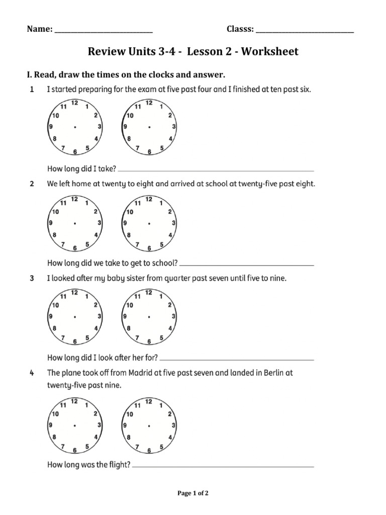 PU4 Review Units 3-4 - Lesson 2 - Worksheet 2 | PDF