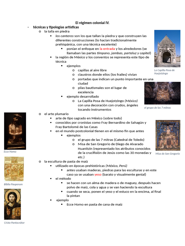 Arte Colonial en México: Técnicas y Ejemplos | PDF | Pinturas | Mural