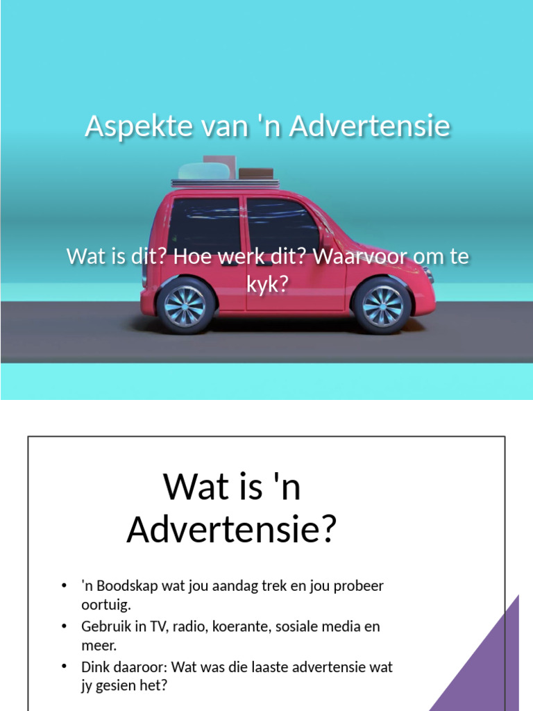 Aspekte Van N Advertensie Les | PDF
