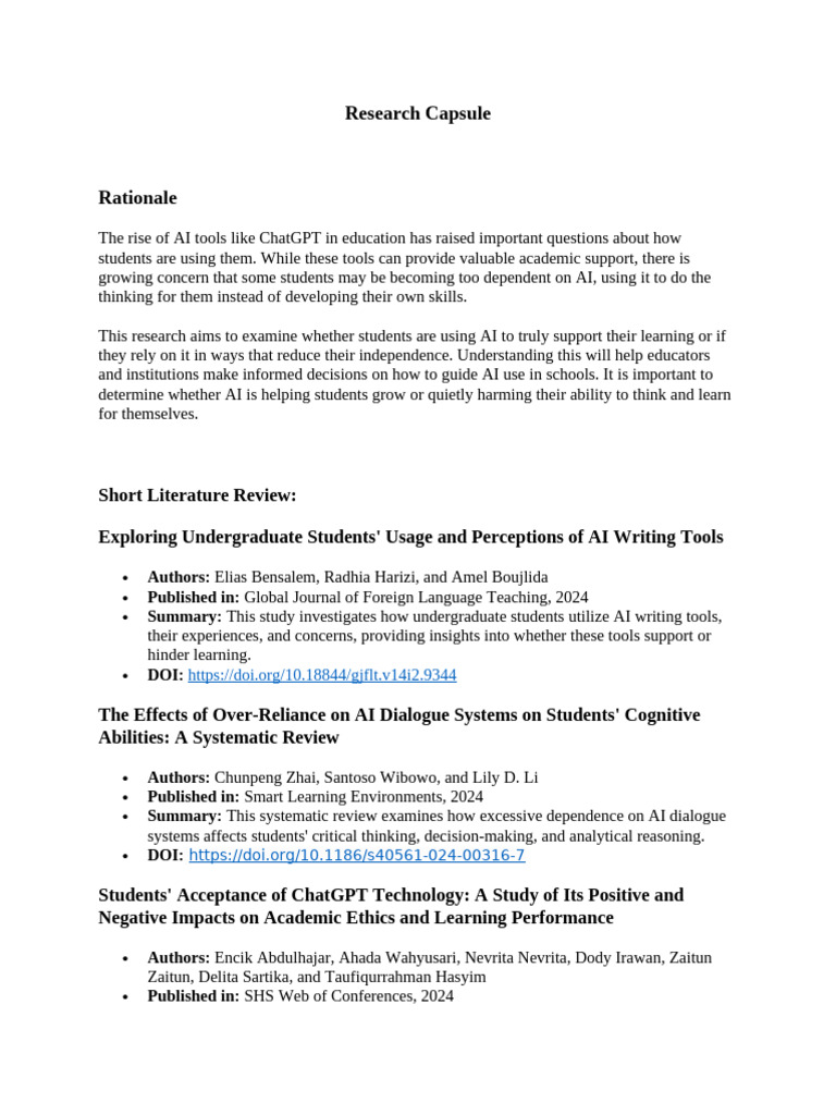 Research Capsule TASK 1 ESTOQUE | PDF | Artificial Intelligence | Intelligence (AI) & Semantics