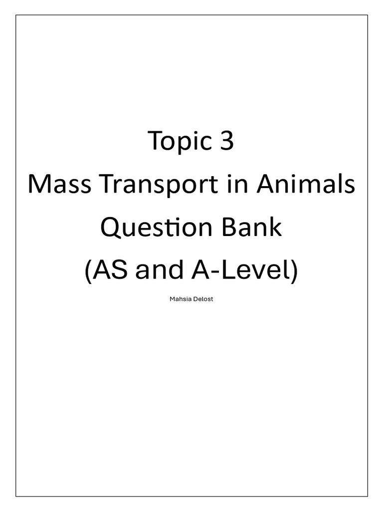 Mass Transport in Animals Qs | PDF