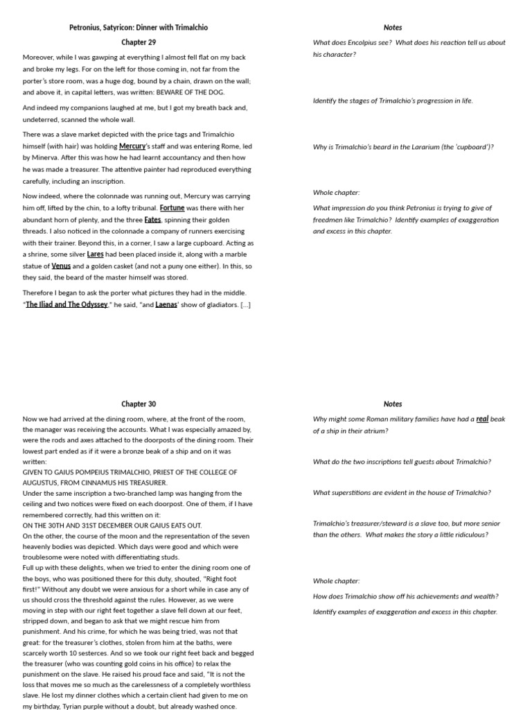 Trimalchio's Lavish Dinner Party Insights | PDF | Freedman