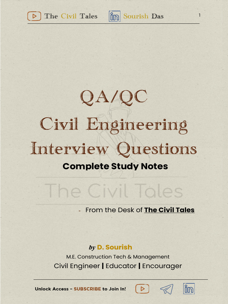 Top 100 QA - QC Civil Engineering Interview Questions | PDF | Concrete ...