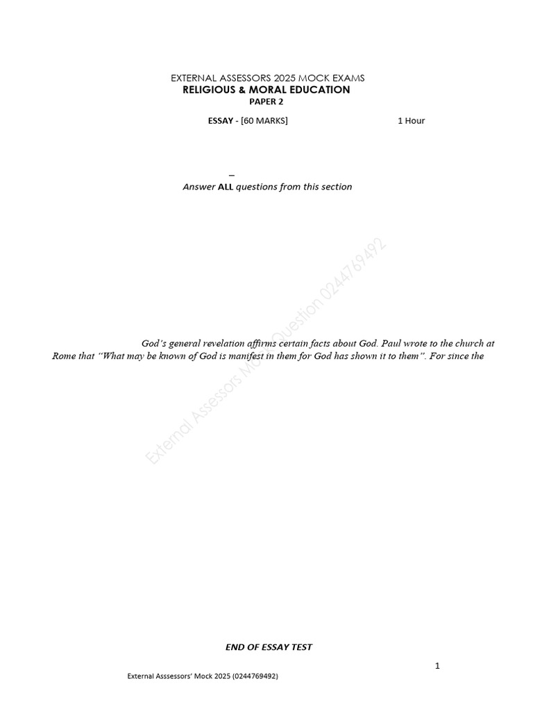 Rme - Adjo's Trial Question Set 2 Ed | PDF | Marriage | Adam