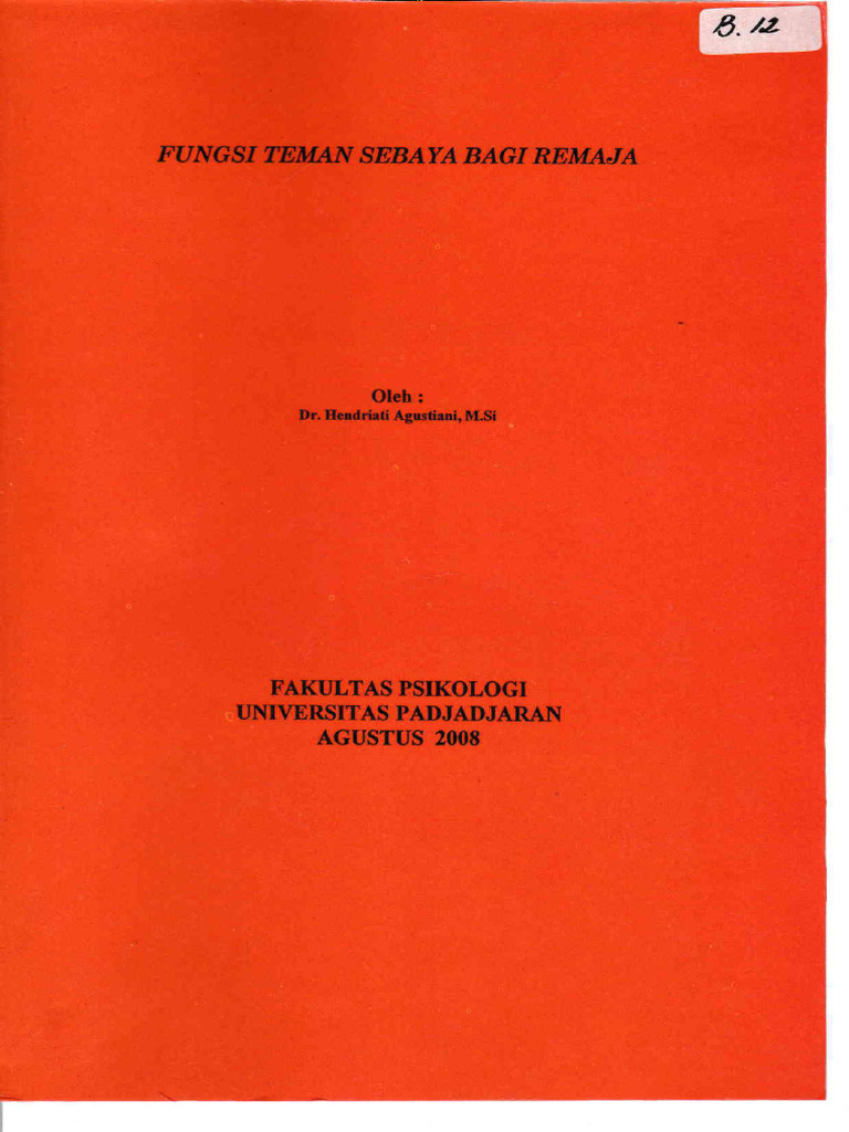 Fungsi Teman Sebaya Bagi Remaja Hendriati A | PDF