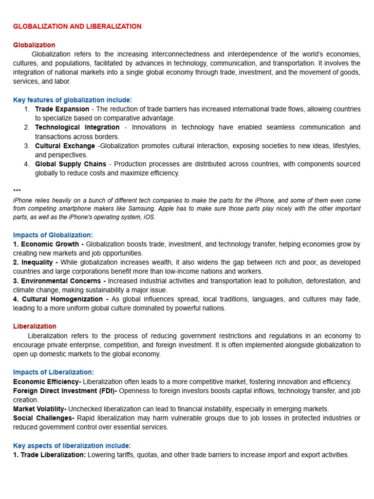 Globalization and Liberalization | PDF | Globalization | Franchising