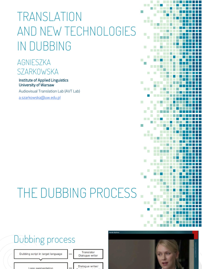 Class 6 - Dubbing - Translation and New Technologies - 2024 | PDF ...