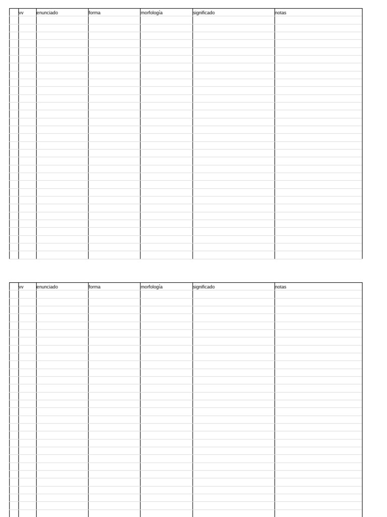 Hoja de Vocabulario | PDF