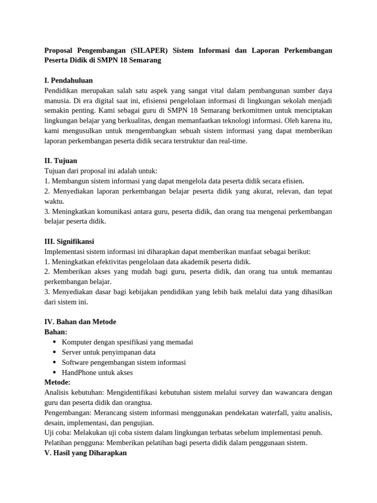 Proposal Pengembangan | PDF