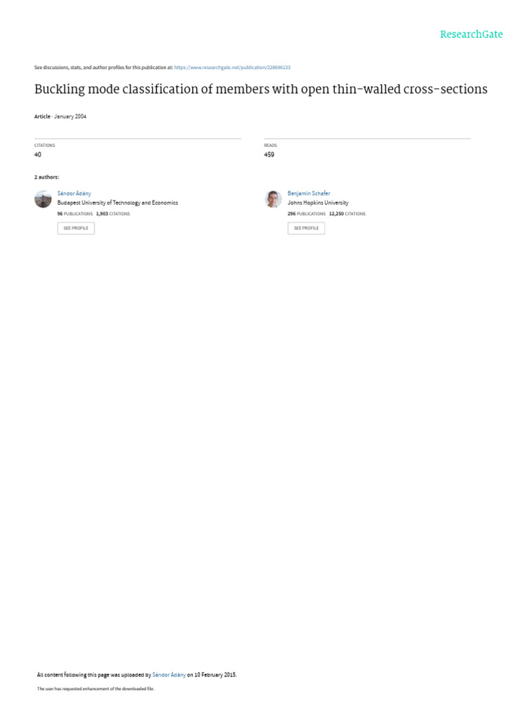 Buckling Mode Classification of Members With Open | PDF | Eigenvalues And Eigenvectors | Buckling