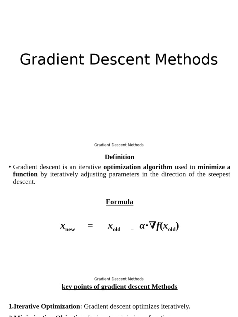 3.1.4gradient Descent Methods | PDF | Mathematical Optimization | Mathematics Of Computing