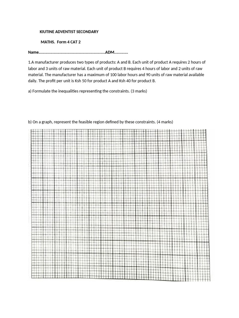 Kiutine Adventist Form 4 Cat 2-Wps Office | PDF