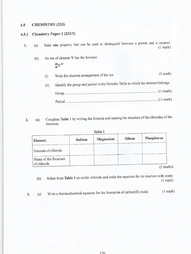 Kcse 2022 Chemistry Pp1 Pp2 Pp3 Questions | PDF