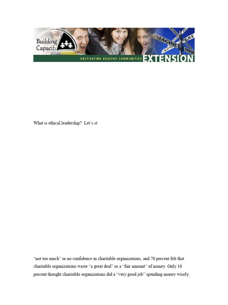 Ethical Leadership Factsheet | PDF | Nonprofit Organization | Morality