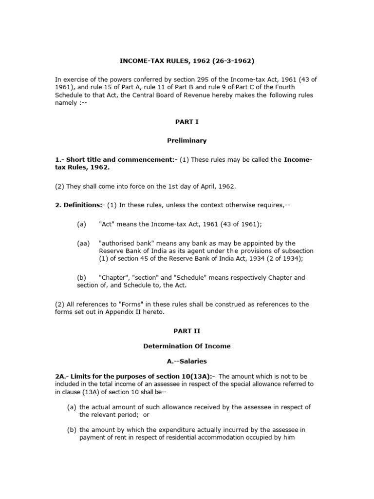 Income Tax Rule | PDF | Employment | Salary