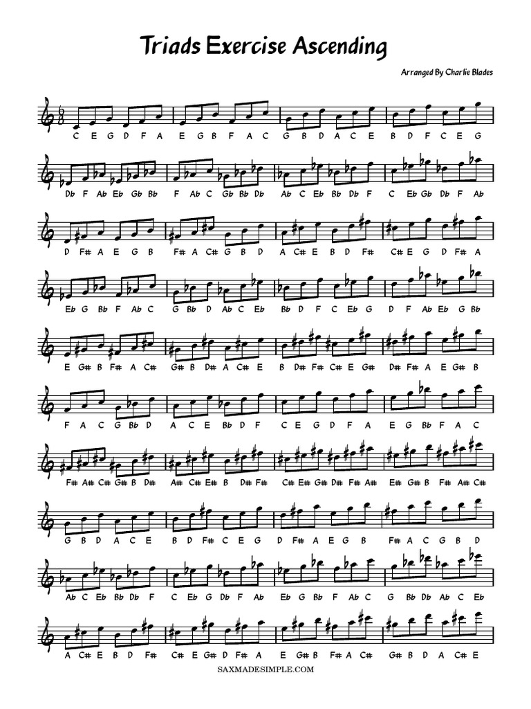 Triads Exercise Ascending | PDF