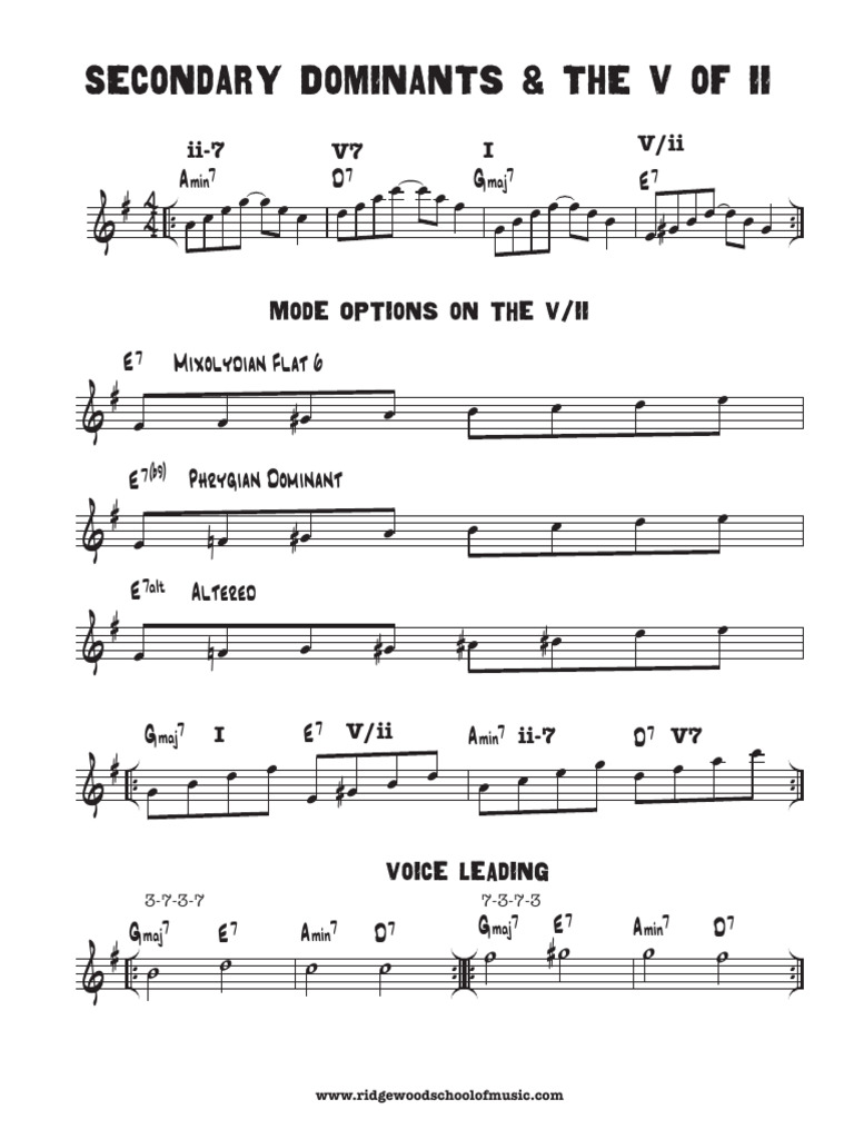 Secondary+Dominants+and+the+v+of+II+ (G) + +part+1 | PDF | Music Theory ...