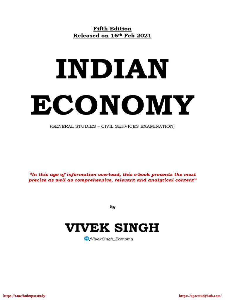 Indian Economy Book V Edition Vivek Singh | PDF | Agriculture | Reserve Bank Of India