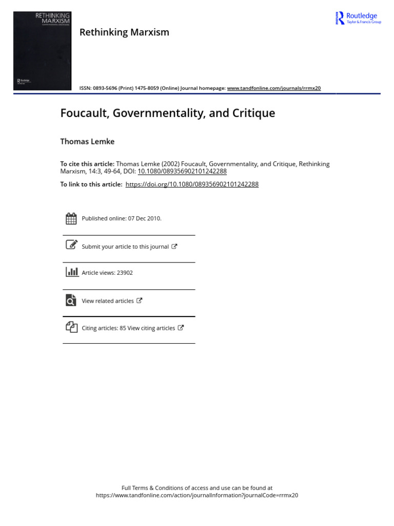 2 Foucault Governmentality and Critique | PDF | Michel Foucault ...