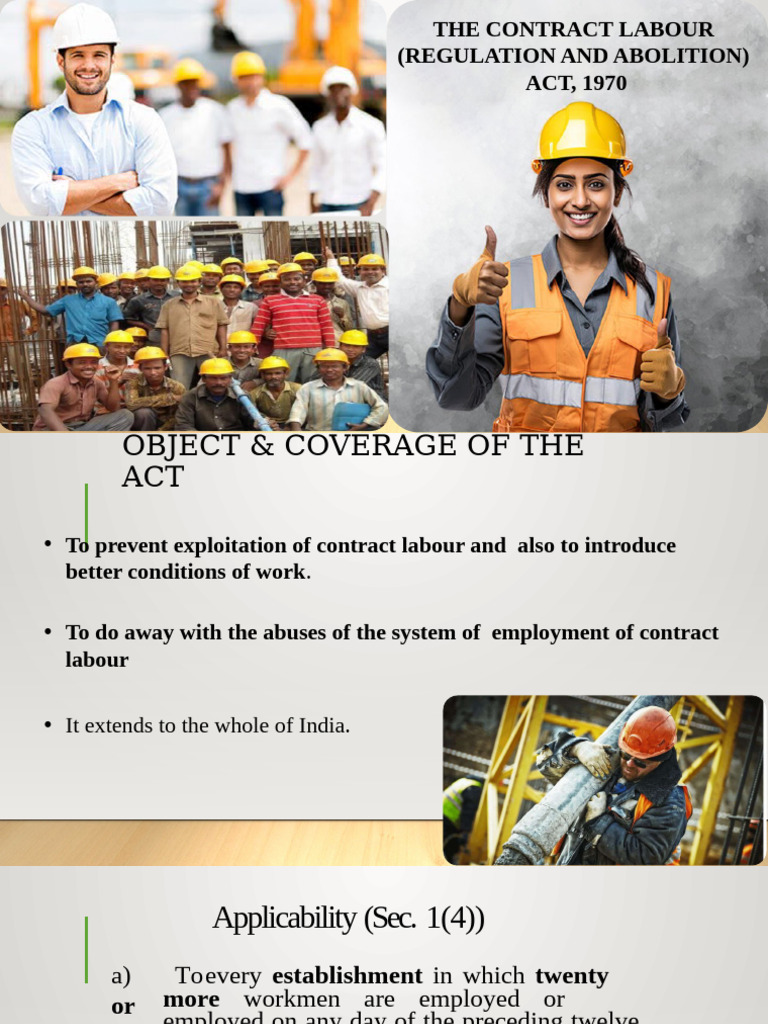 Overview of the Contract Labour Act 1970 | PDF | Employment | Justice