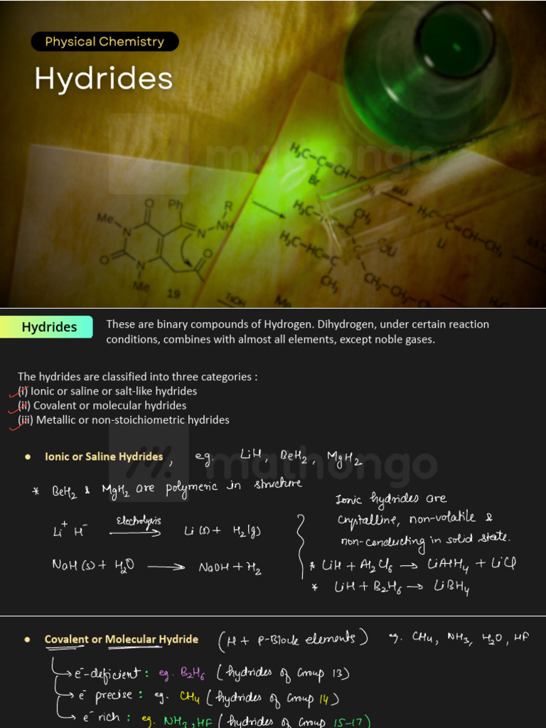 Hydrogen - Hydrides | PDF