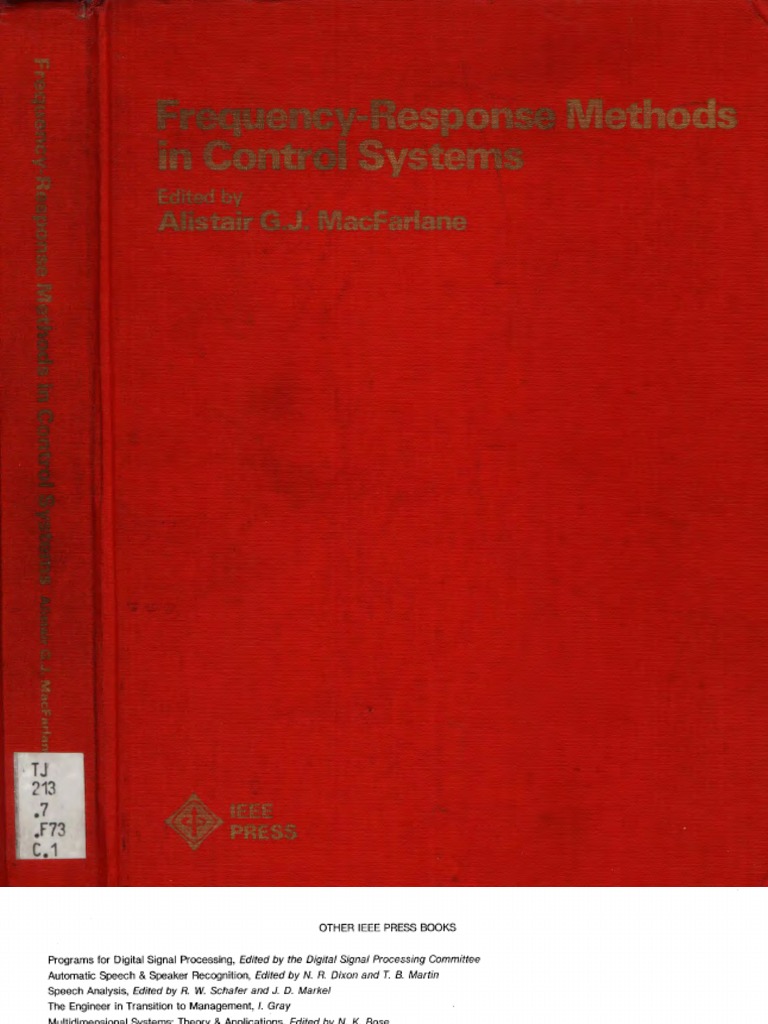 Frequency Response Methods In Control Systems Pdf Amplifier Feedback