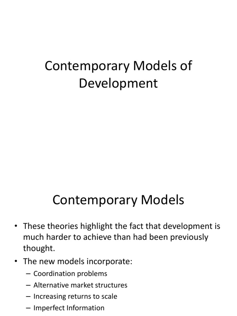 Contemporary Models of Development | PDF | Economic Growth | Labour ...