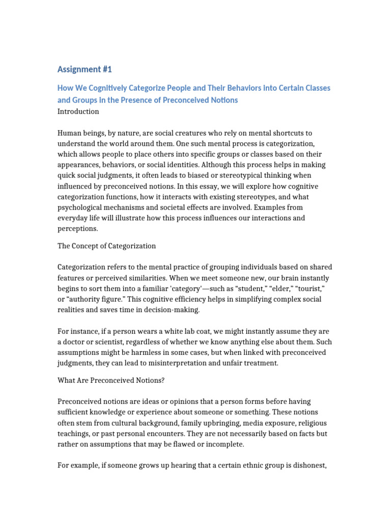Categorization Psychology | PDF | Stereotypes | Bias