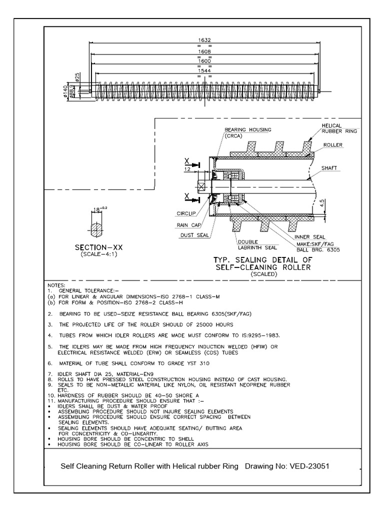 Self Cleaning Return Roller With Helical Rubber Ring | PDF