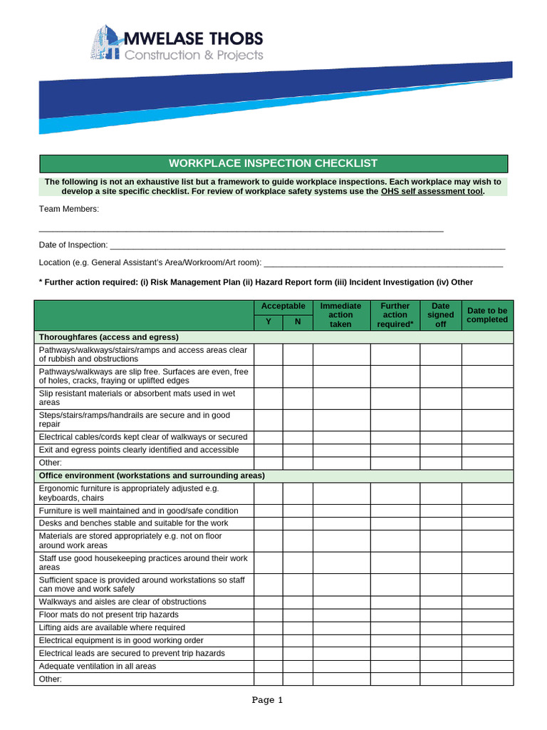Dailyweekly Inspection Checklist | PDF | Dangerous Goods | Emergency ...