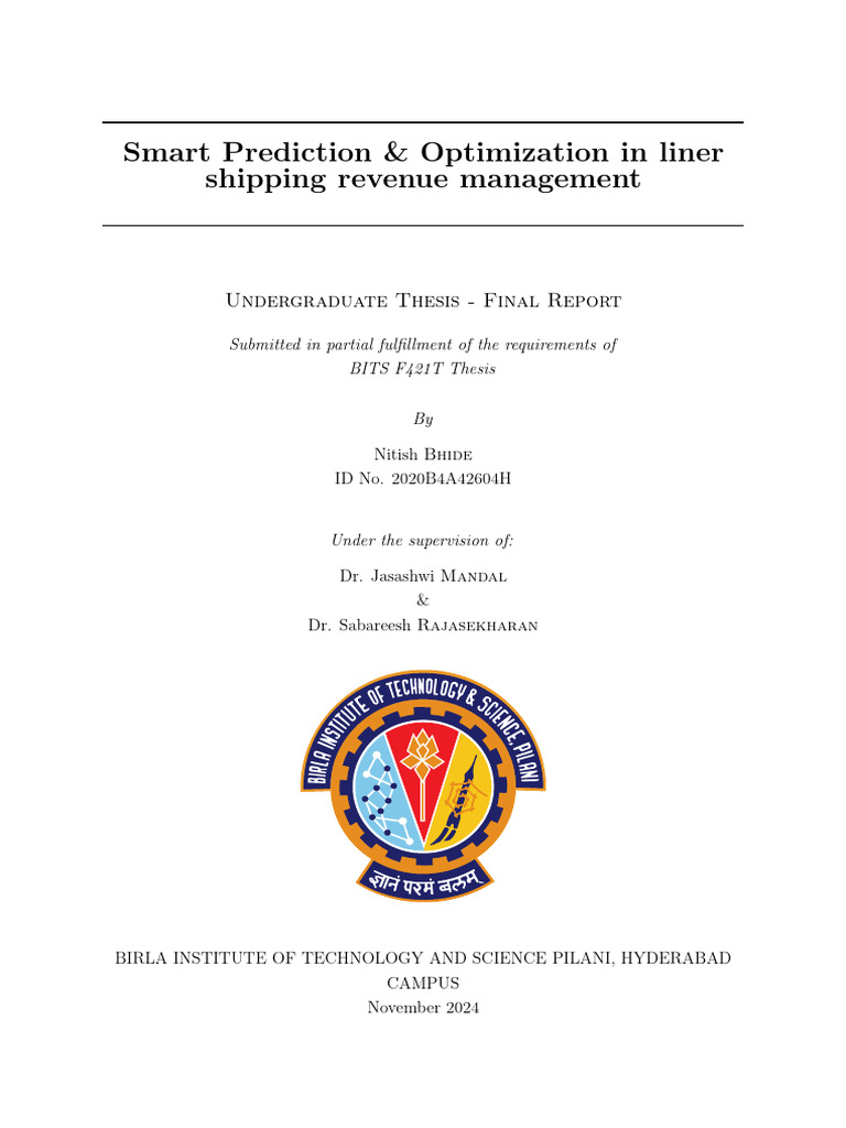 BITS Pilani Report Thesis Template | PDF | Mathematical Optimization | Prediction