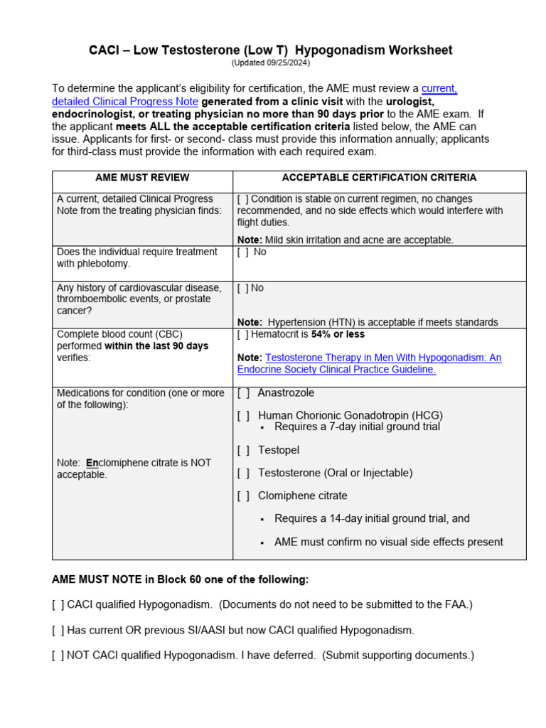 CACI Low Testosterone Certification Guide | PDF | Endocrine System ...