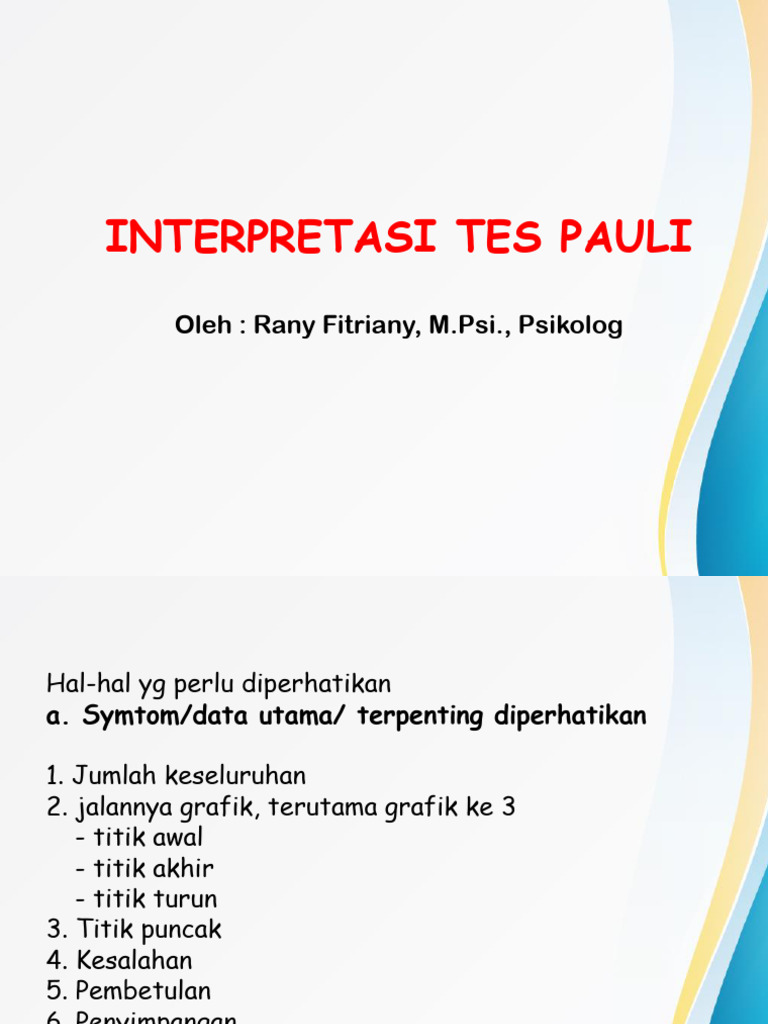 Interpretasi Grafik Tes Pauli | PDF