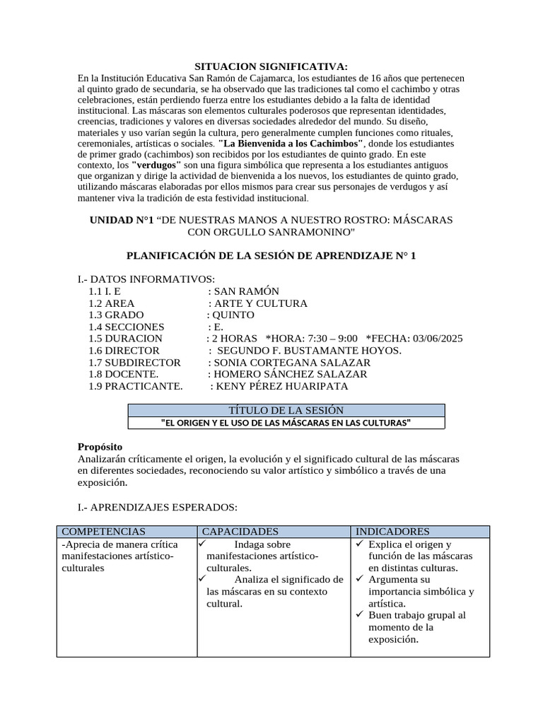 Sesión 1 AV | PDF | Maestros | Aprendizaje