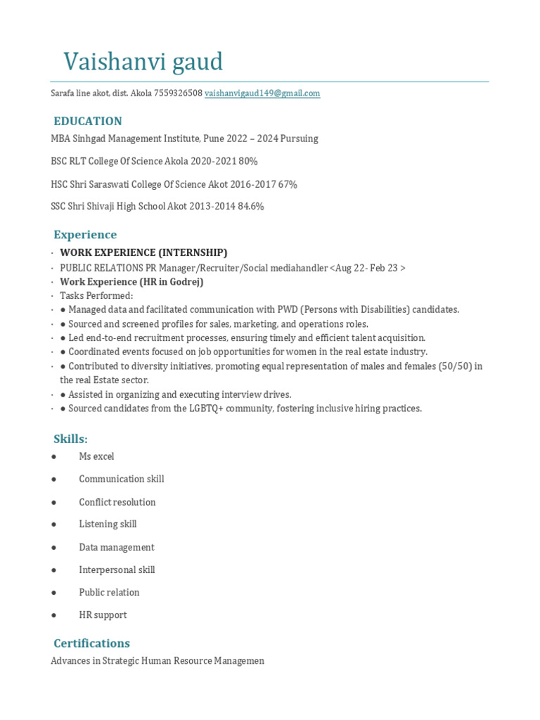 Vaishnavi | PDF | Human Resource Management | Recruitment