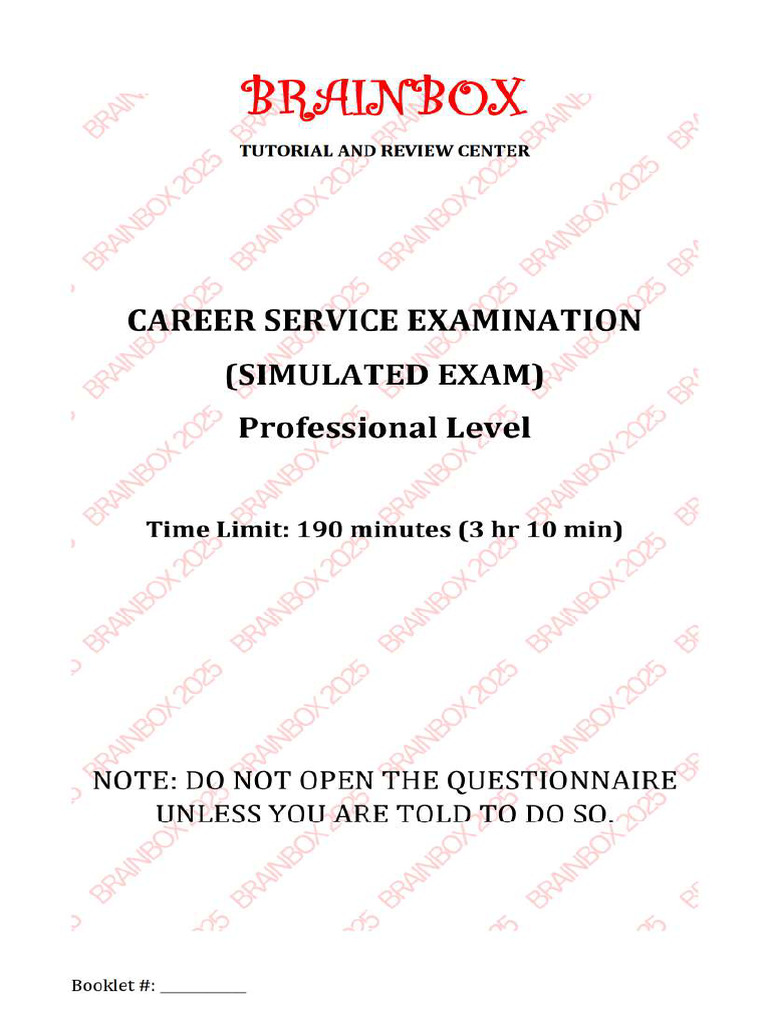 CS Review Simulated Exam Questionnaire March 2025 Unlocked | PDF